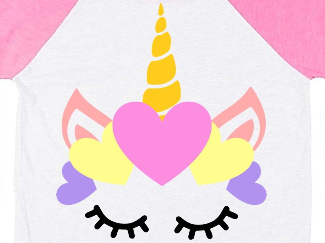 Unicorn Face With Hearts Svg, Cute Unicorn Face Svg, Unicorn Head Svg ...