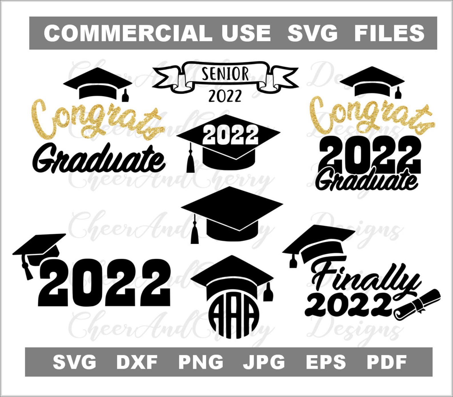 Graduation SVG Bundle 20 Designs Svg Dxf Png Cut Files for - Etsy