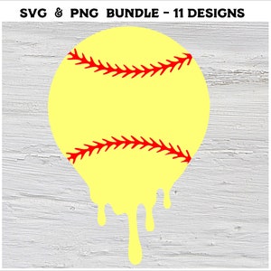 Dripping Sport Balls Svg Bundle 11 Designs Football Baseball Softball ...