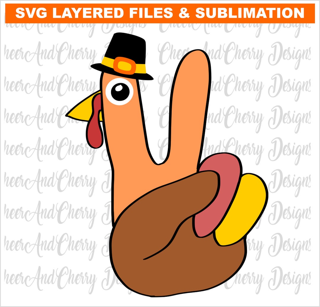 Peace Sign Turkey Png Svg Bundle, Thanksgiving Family Svg Turkey Svg ...