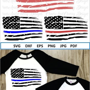 Distressed Flag Svg American Flag With Blue Line Svg American Flag SVG ...