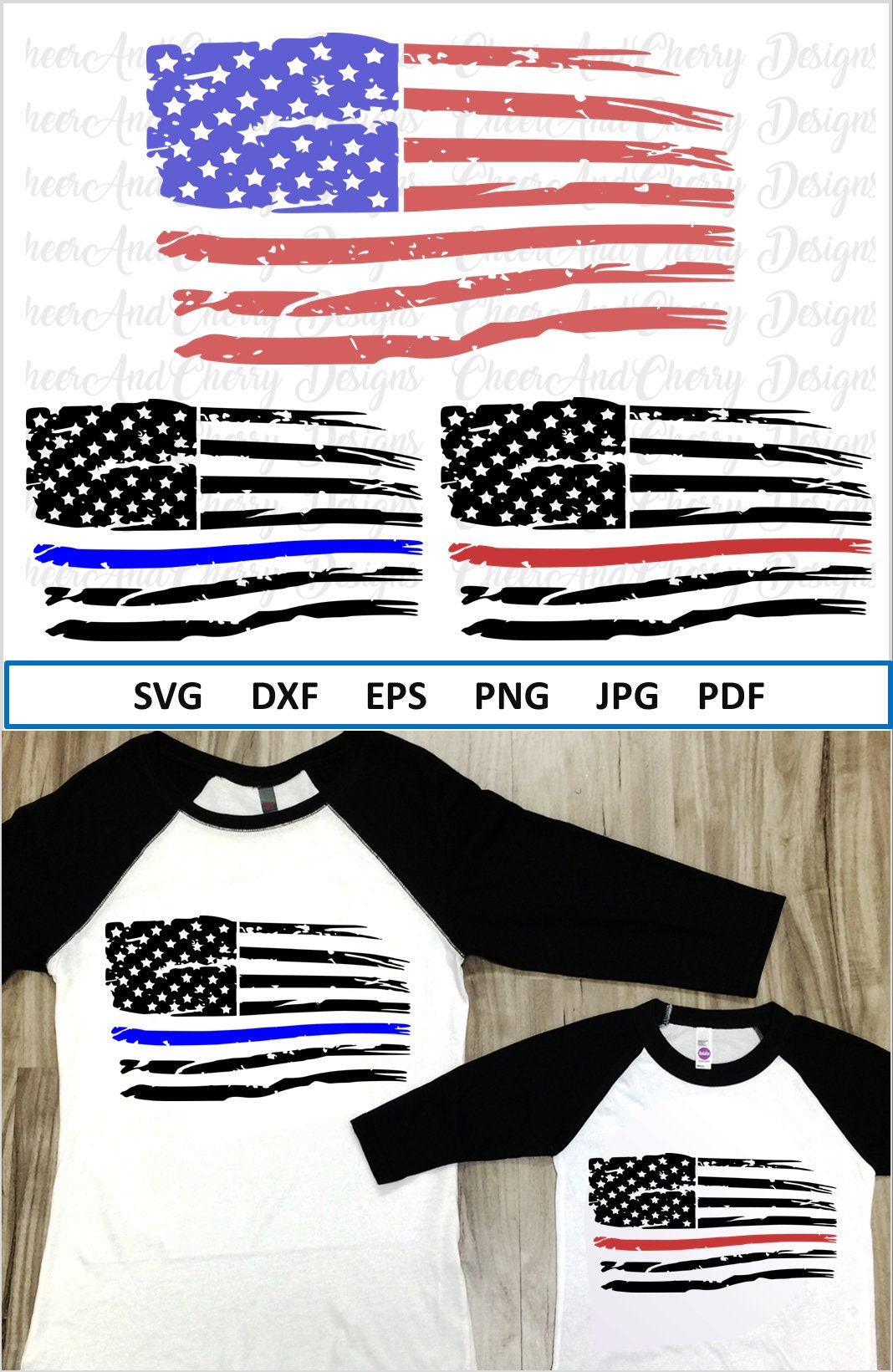 Paper Papercraft Distressed American Flag Svg Red Blue line Flags Png ...