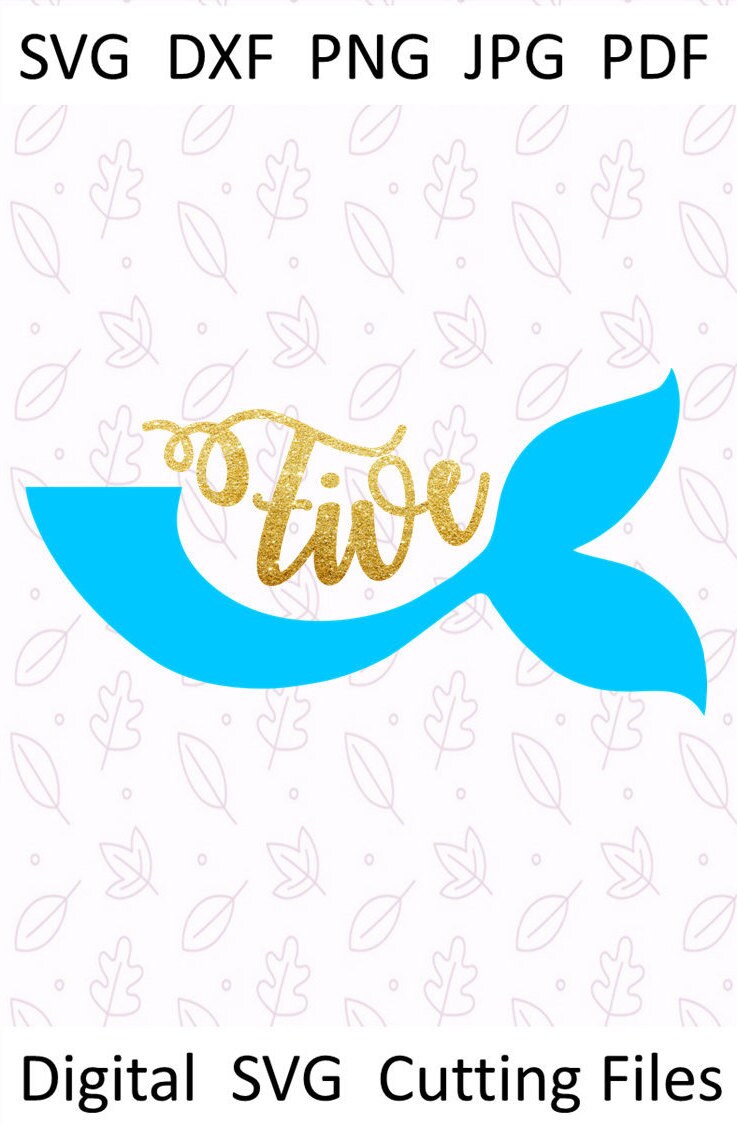 Five Svg File for Silhouette Mermaid Birthday SVG Ocean Svg - Etsy