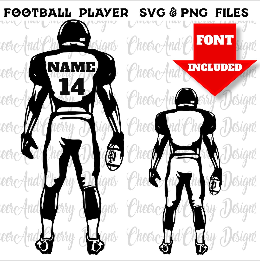 Custom Football Player SVG PNG Football Svg Free Font Football Player ...
