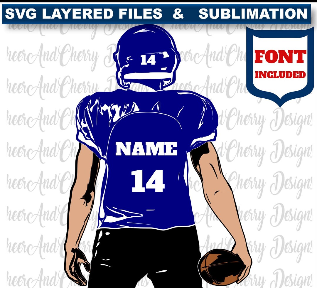Custom Football SVG PNG Layered Football Player Svg Customize Team Name ...