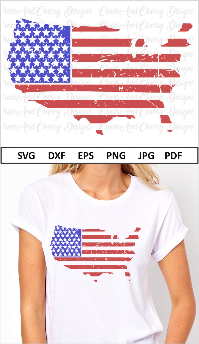 Distressed USA Map Svg America SVG for Silhouette American | Etsy