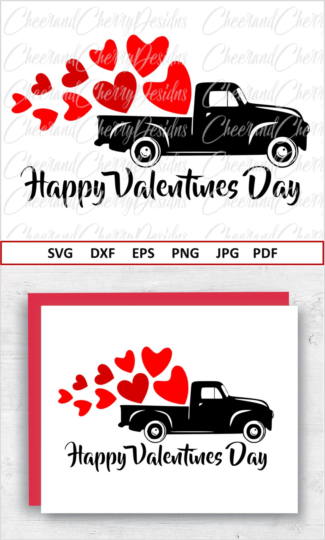 Valentines Truck Svg Valentine SVG File Silhouette Valentines | Etsy
