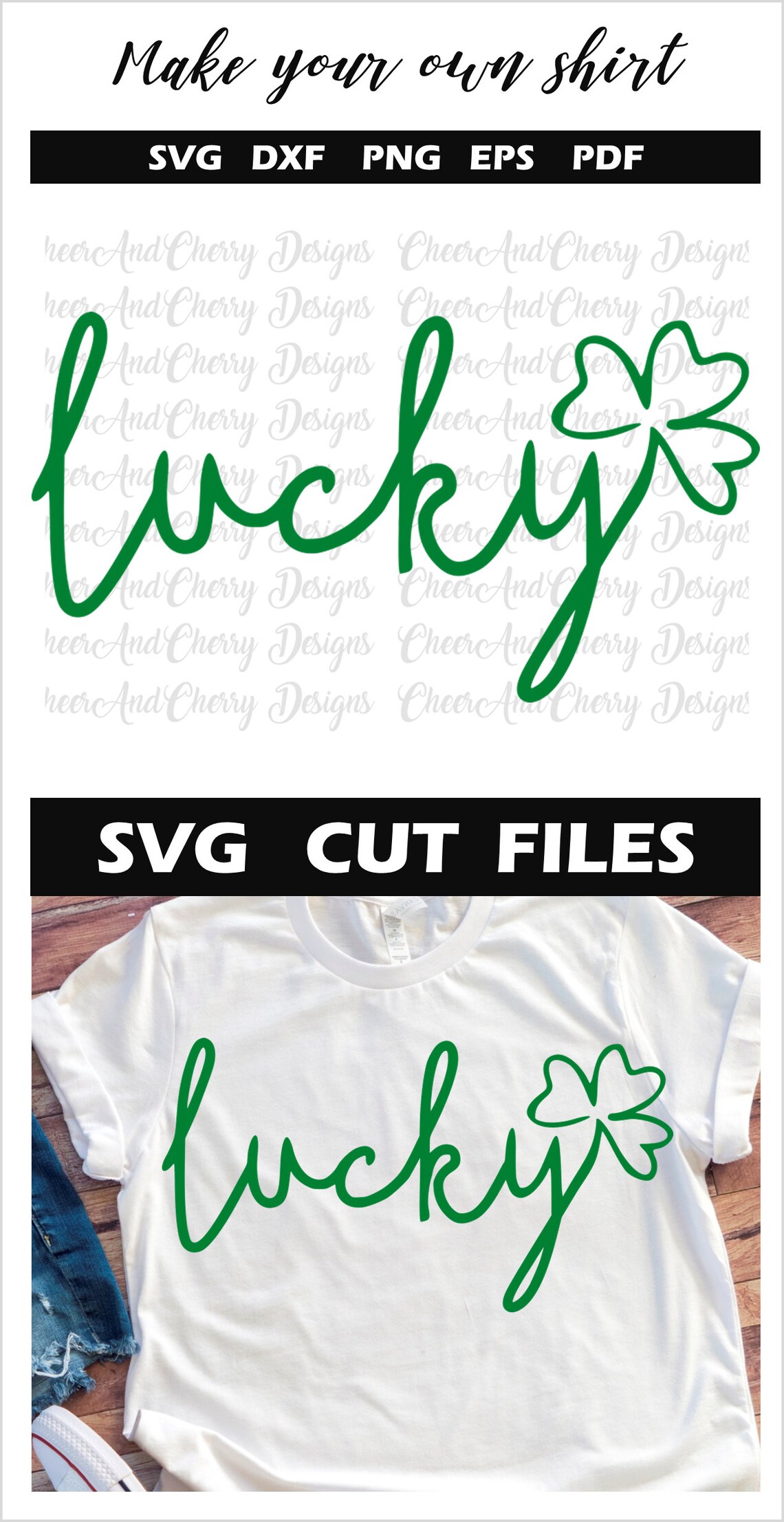 Lucky SVG Files for Cricut Silhouette Iron On, Hand Lettered Svg, St ...
