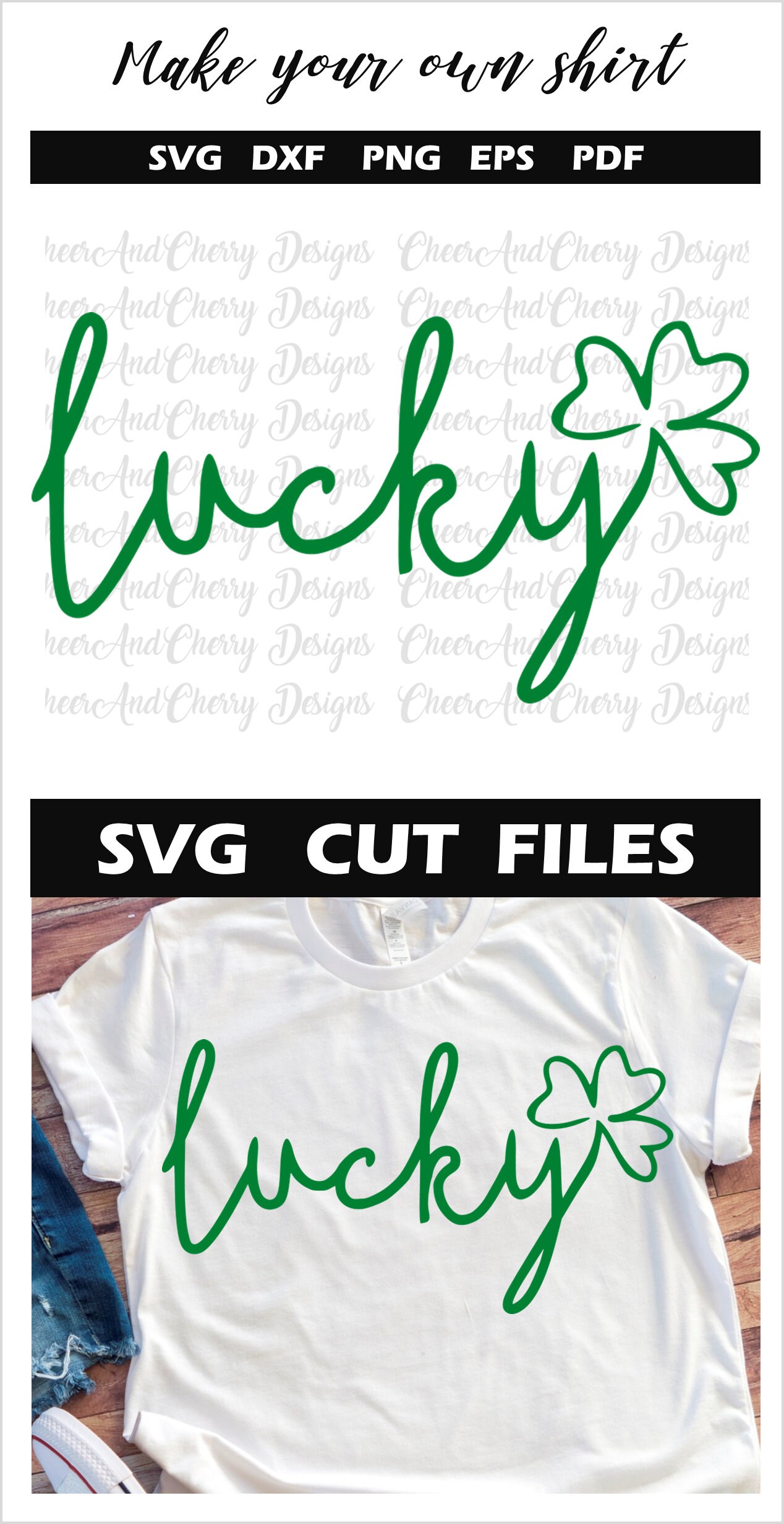 Lucky SVG Files for Cricut Silhouette Iron On, Hand Lettered Svg, St ...