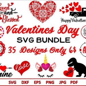 Valentines Svg Bundle, Valentine Monogram SVG for Cricut Silhouette ...