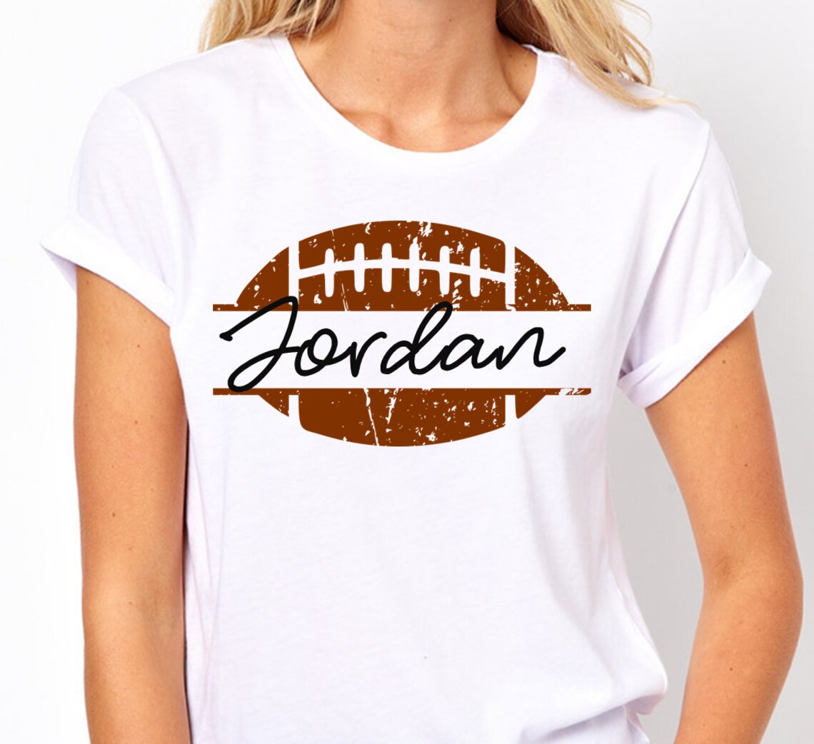 Split Football Monogram Svg Dxf Distressed Football Monogram | Etsy