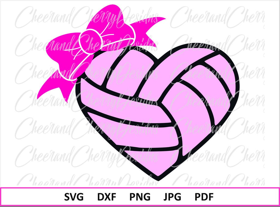 Volleyball Heart SVG Volleyball mom svg Volleyball monogram | Etsy