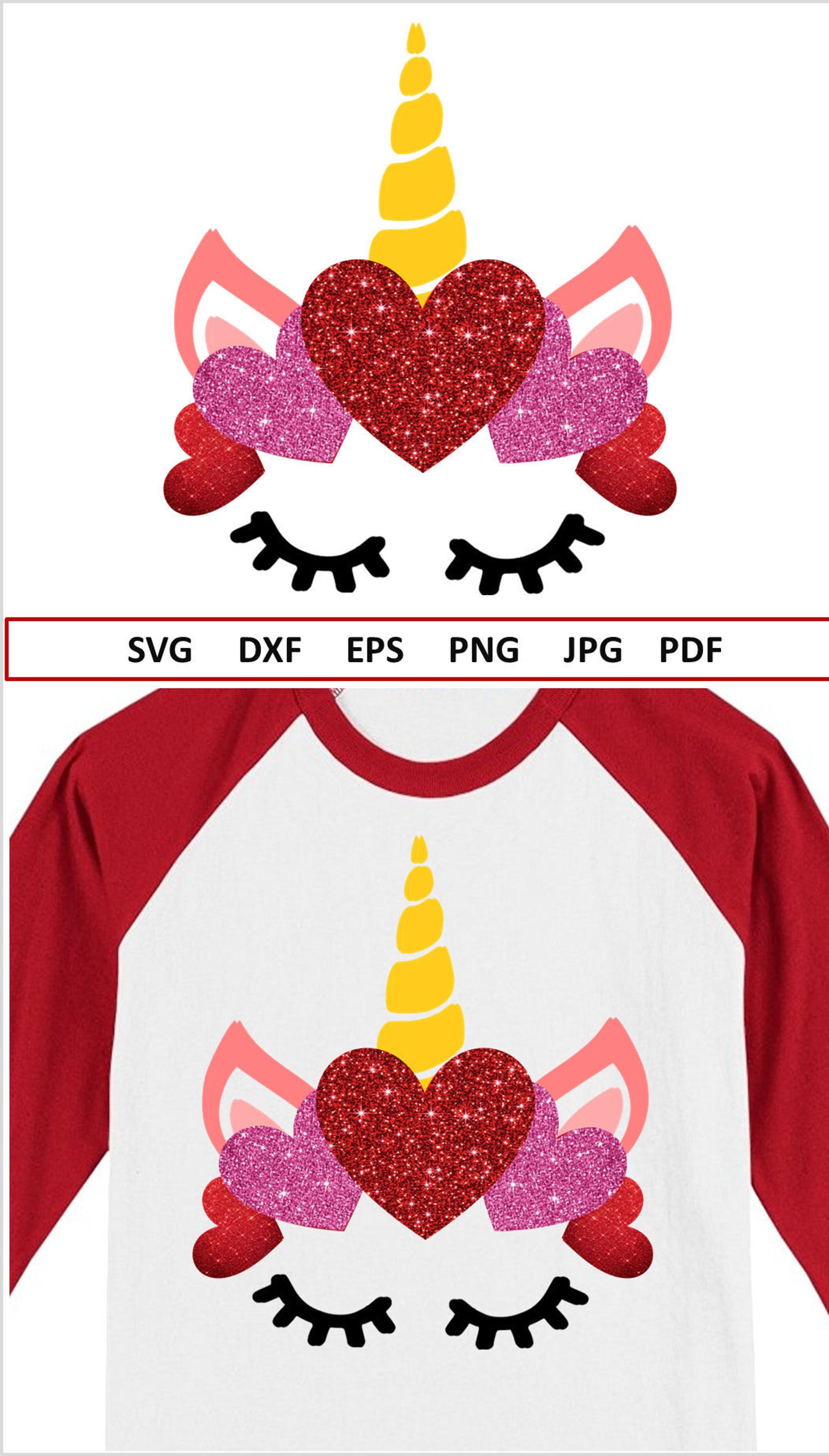 Valentine' Unicorn Svg for Valentines Day Svg Unicorn With | Etsy