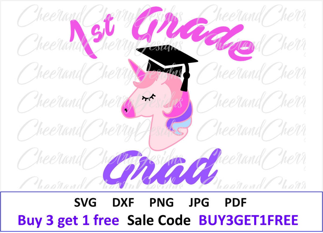 1st Grade Grad Svg 1st Grade Graduation SVG First Grade Svg Unicorn Svg ...