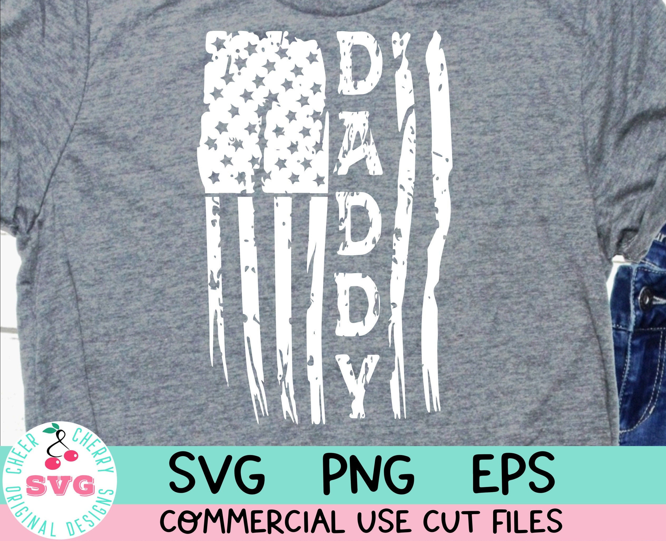 Daddy Svg Distressed Flag SVG Grunge Dad Cut File DIY | Etsy