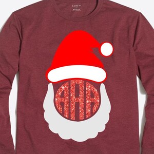Santa Face Monogram SVG Santa Svg File for Cricut Silhouette Iron on ...