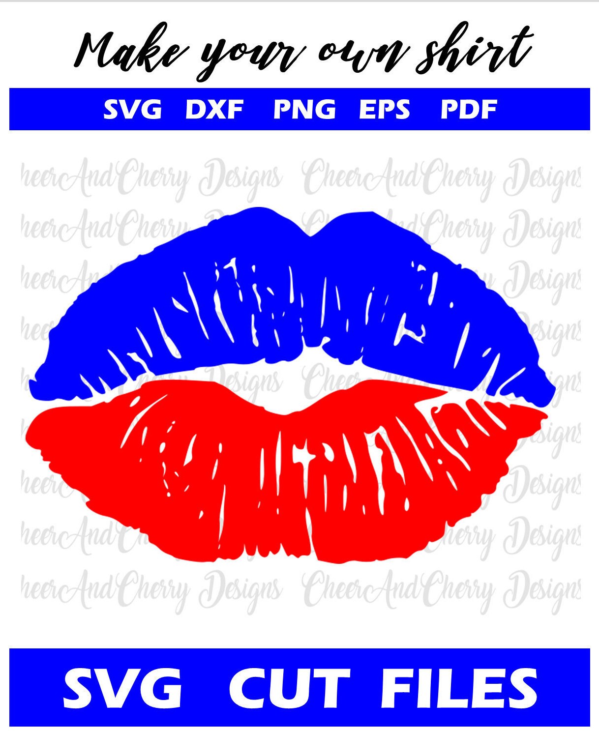 Blue Red Lips Svg, 4th of July Lips Svg, Distressed Lips SVG Patriotic ...