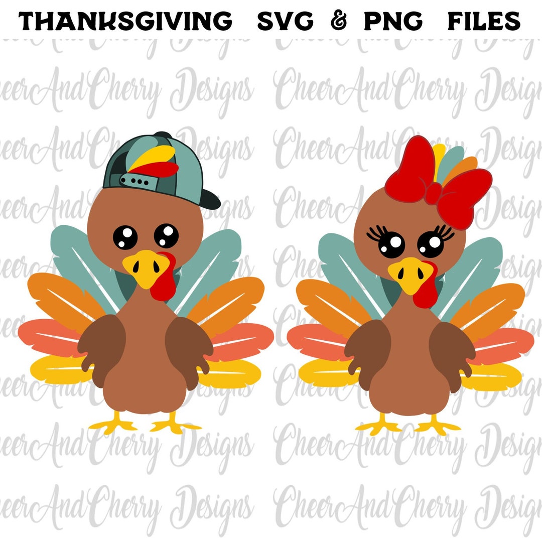 Cute Turkey SVG PNG Bundle Thanksgiving Svg for Boys and Girls Toddler ...