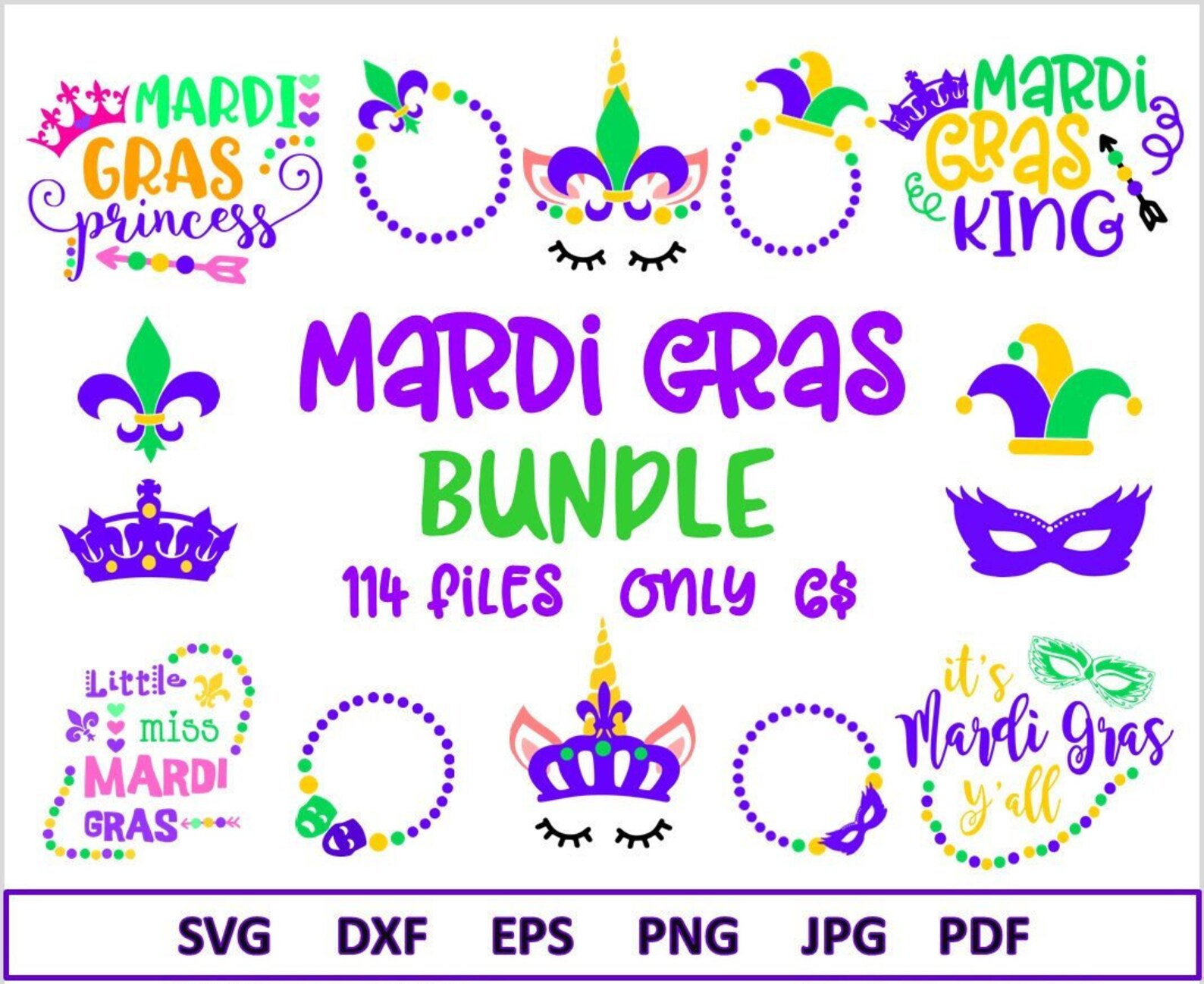 Mardi Gras Bundle Svg for Mardi Gras Svg Monogram Svg for Cricut ...