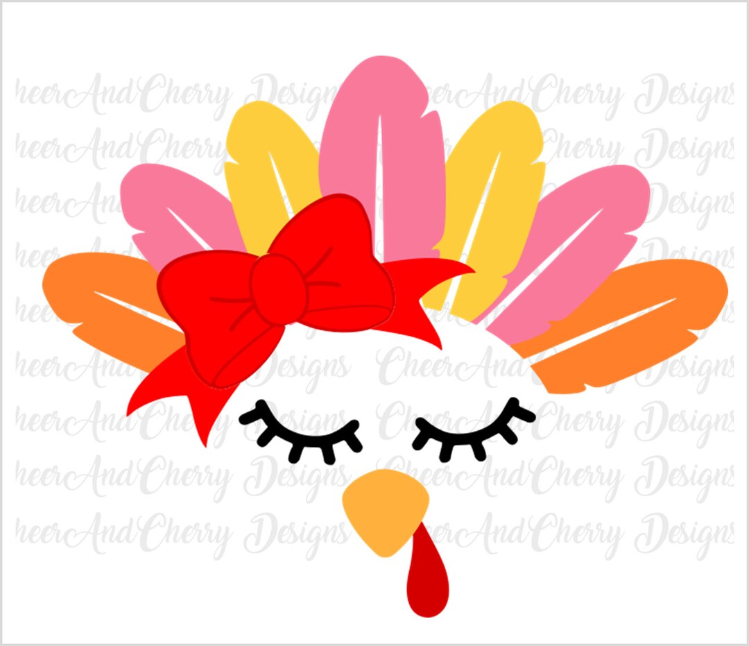 Cute Turkey Face SVG for Thanksgiving Shirt SVG for Cricut Silhouette ...