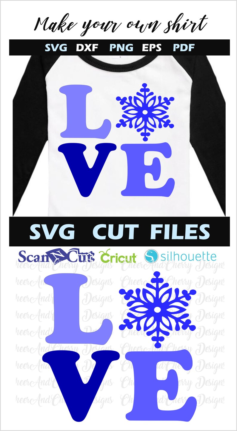 Love Christmas SVG Love Snowflake Svg File for Cricut - Etsy
