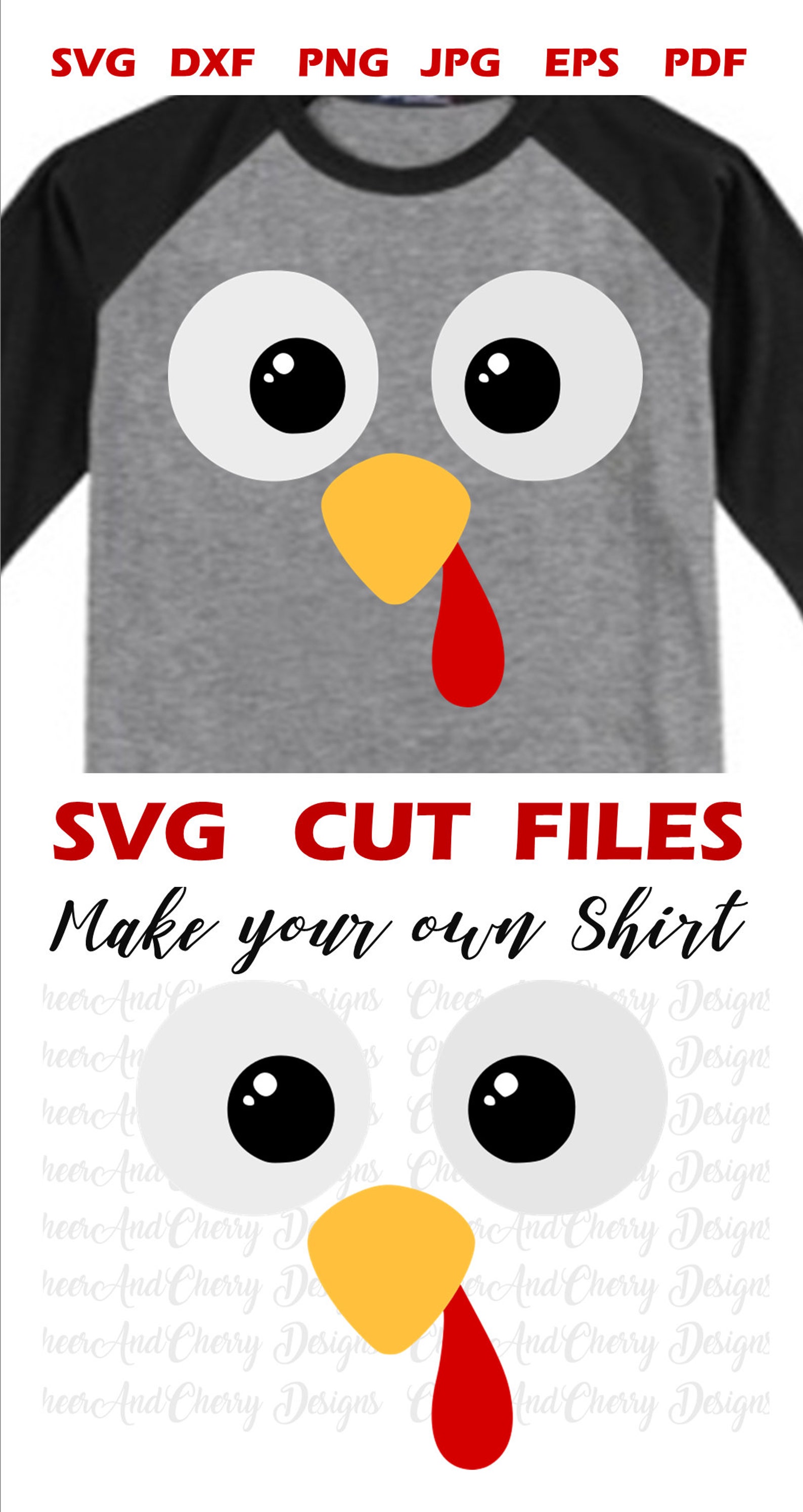 Turkey Face Svg Turkey Head Svg Funny Thanksgiving Svg for | Etsy