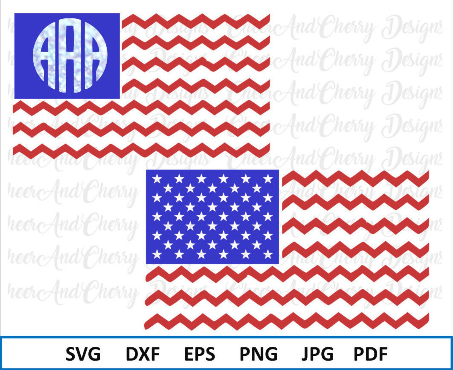 Chevron American Flag SVG for Silhouette Cameo Chevron Flag - Etsy