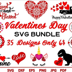 Valentines Svg Bundle Valentine Monogram SVG for Cricut Silhouette ...