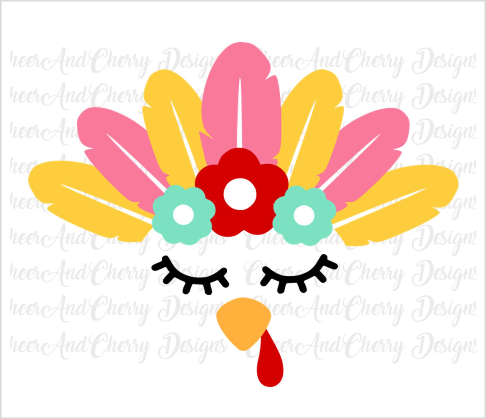Girl Turkey Face SVG for Thanksgiving SVG Turkey Svg File for - Etsy
