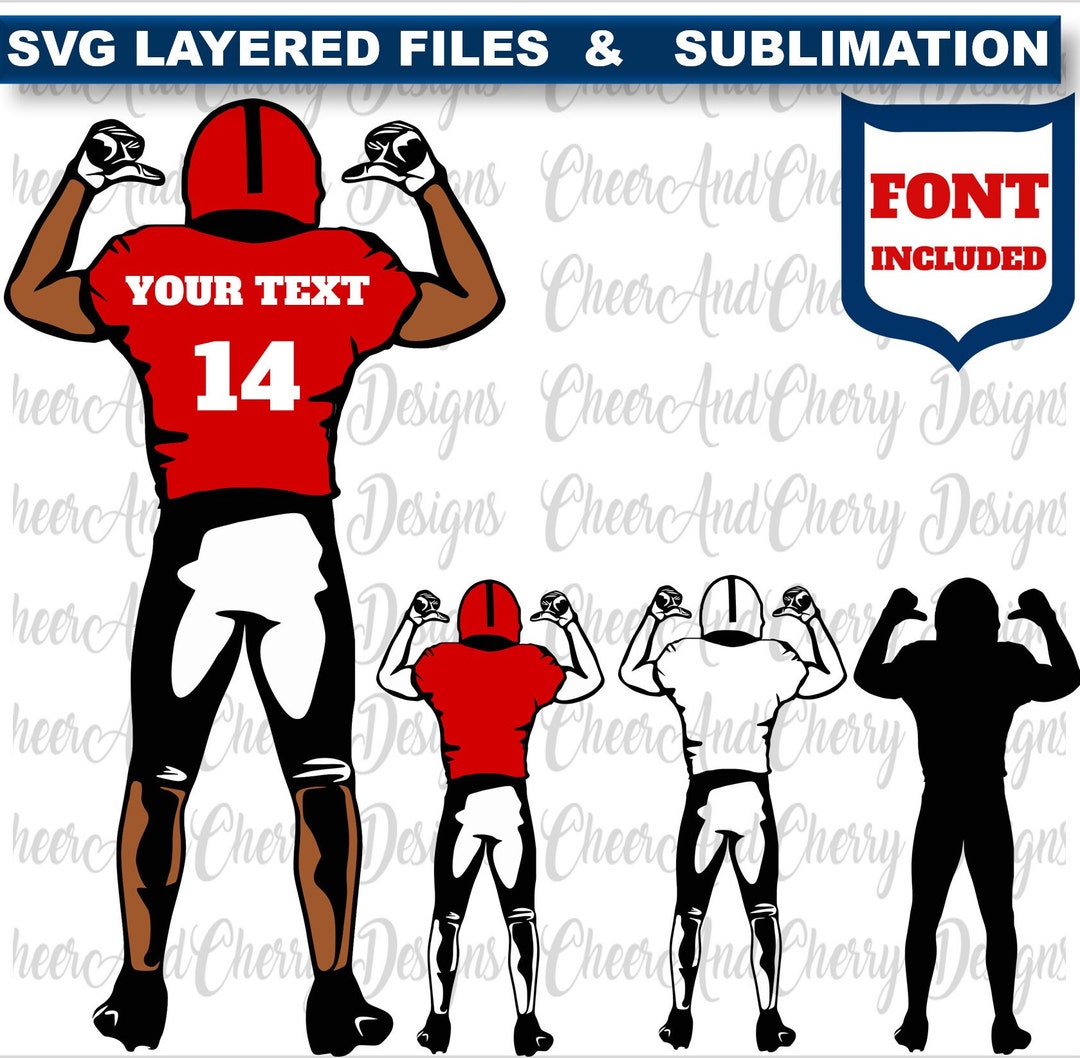 Football Player SVG Layered Color Football Svg Files, Football Season ...