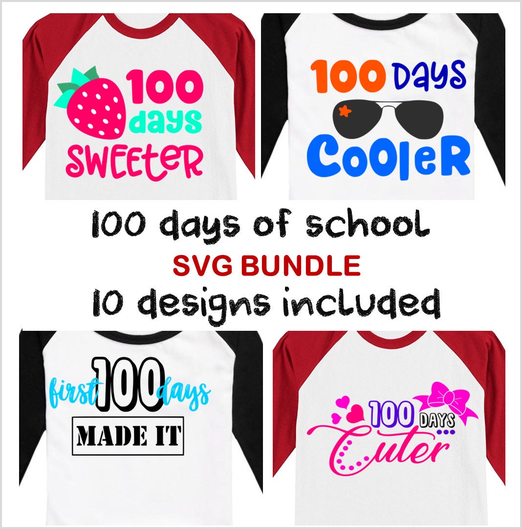 100 Days of School Svg Bundle for Cricut Silhouette 100 Days - Etsy