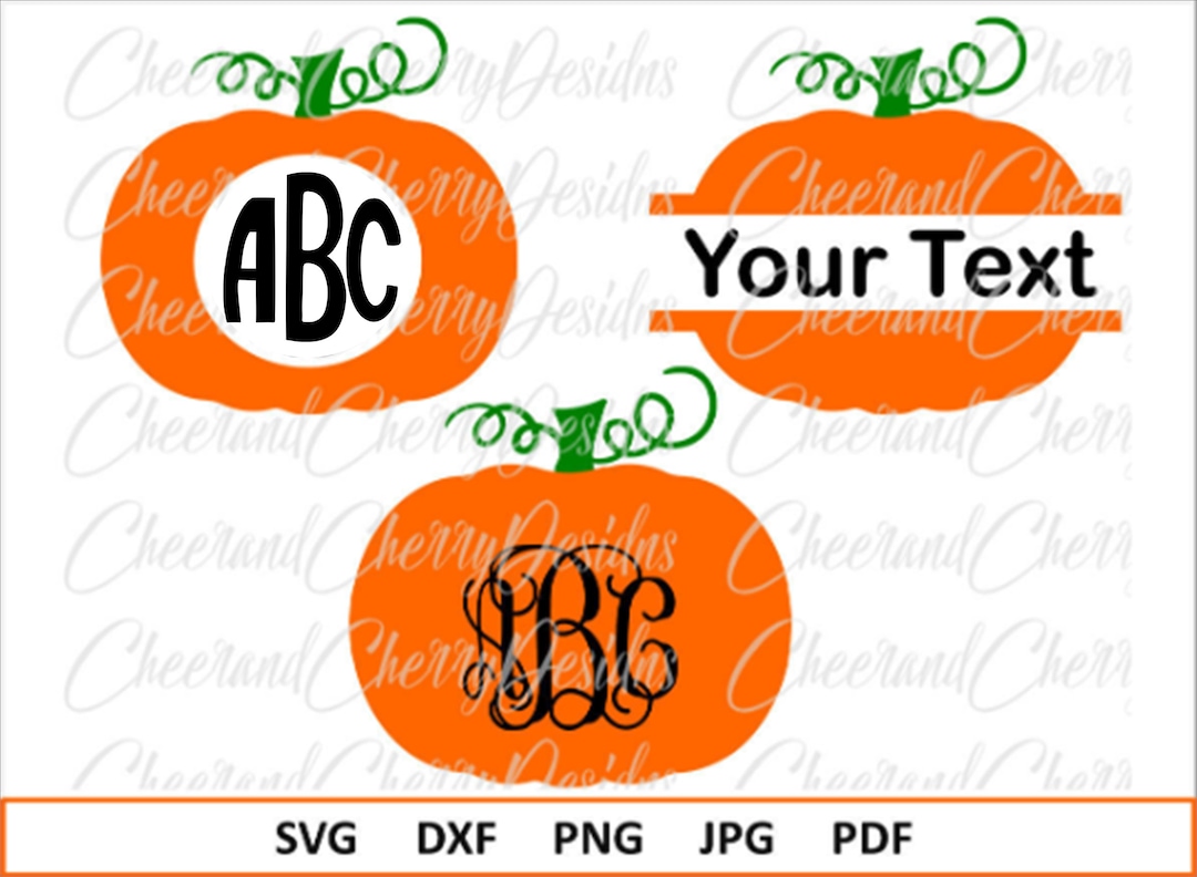 Pumpkin SVG Pumpkin Monogram Svg Thanksgiving Svg Split Pumpkin Svg ...