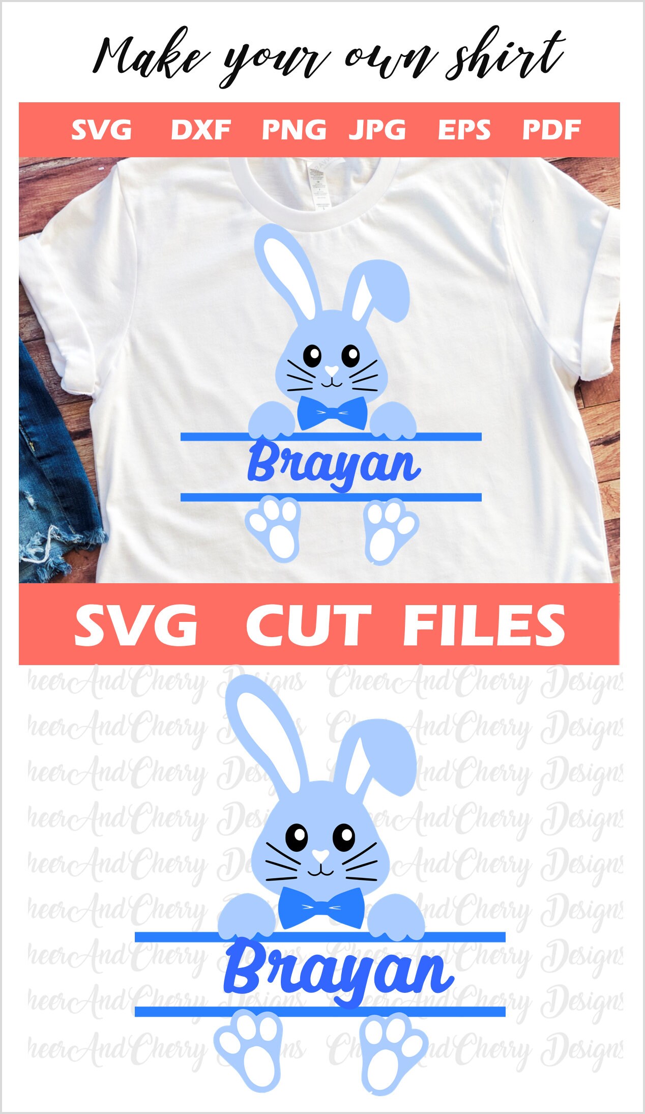 Bunny monogram svg for Easter bunny svg Easter bunny svg | Etsy