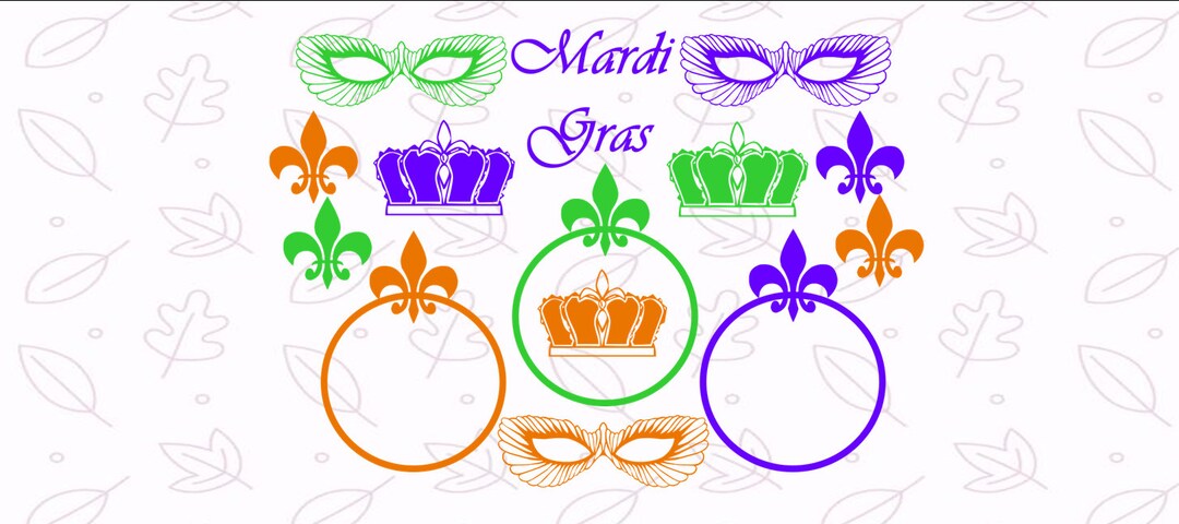 Mardi Gras SVG - Monogram SVG, Mask Svg, Fleur De Lis Svg, Frame ...