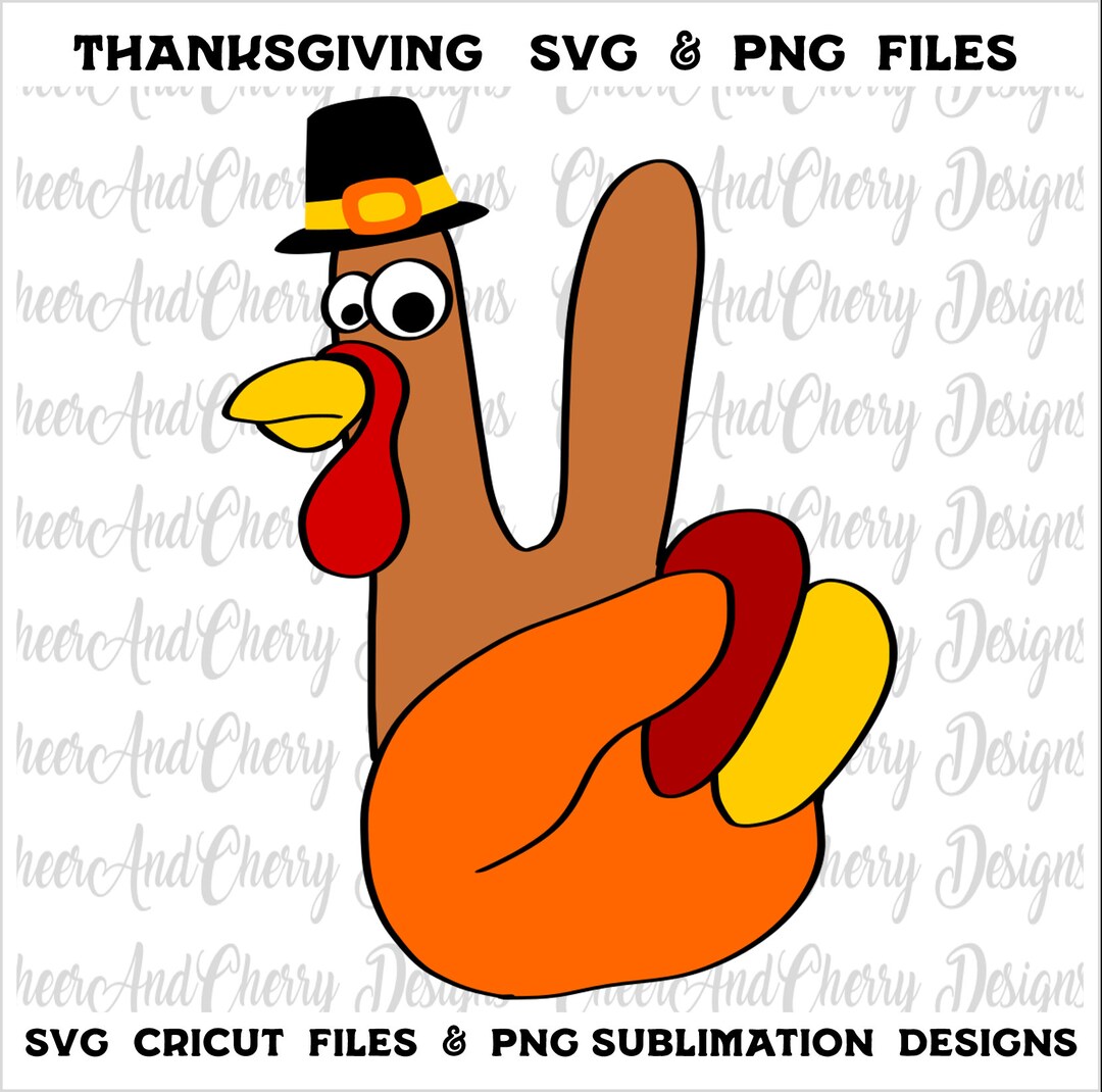 Peace Sign Turkey Bundle Png Svg Files, Thanksgiving Family Svg Turkey ...