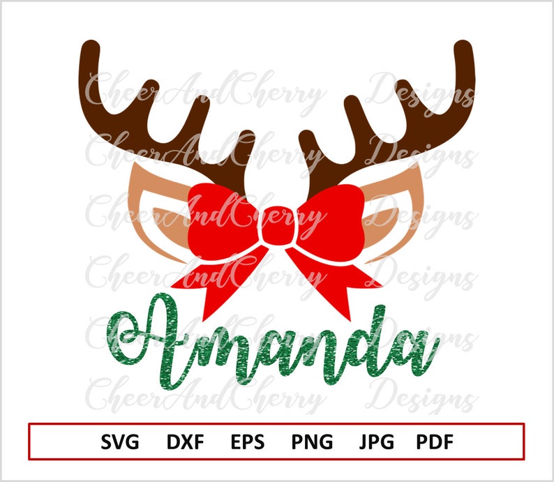 Reindeer Svg Reindeer Monogram Svg Personalized Christmas Svg - Etsy