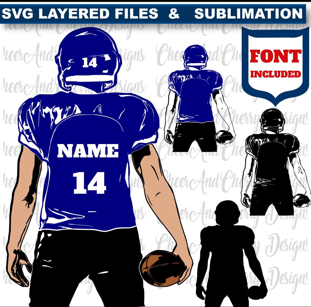 Custom Football Player SVG PNG Bundle - 3 Designs Football Svg Files ...