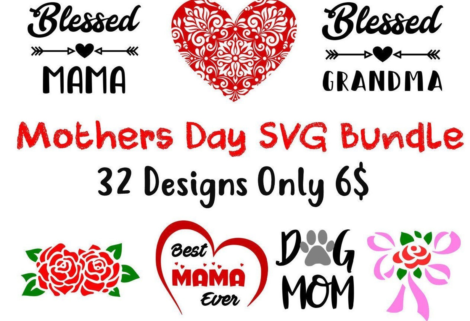 Mothers Day Svg Bundle 31 Designs PNG DXF SVG Files for Cricut ...