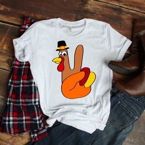 Peace Sign Turkey Bundle Png Svg Files Thanksgiving Family - Etsy