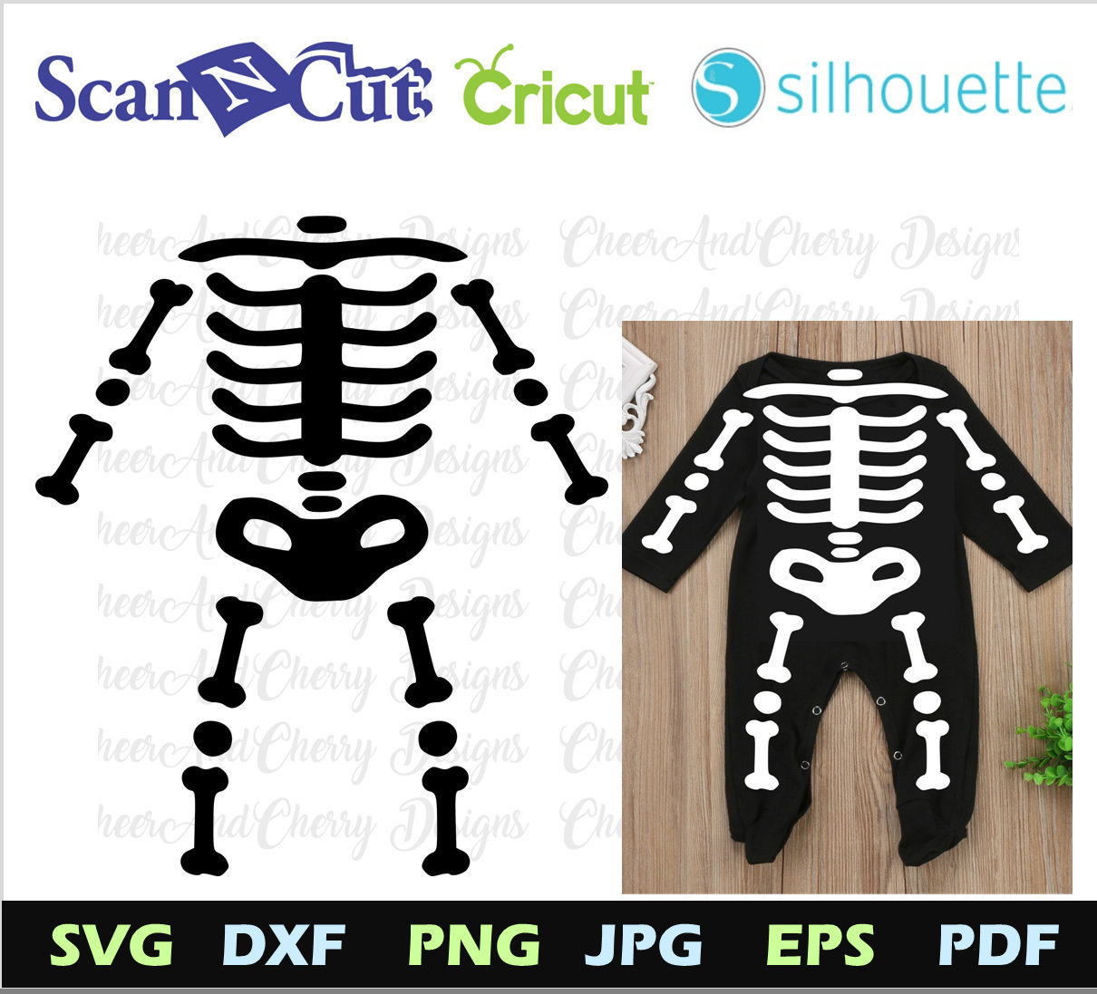 Skeleton svg files for Cricut Vinyl Silhouette Halloween - Etsy México