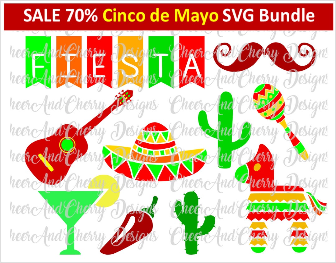 Cinco De Mayo SVG Bundle, Cinco De Mayo Clipart, Mexico SVG for Fiesta ...