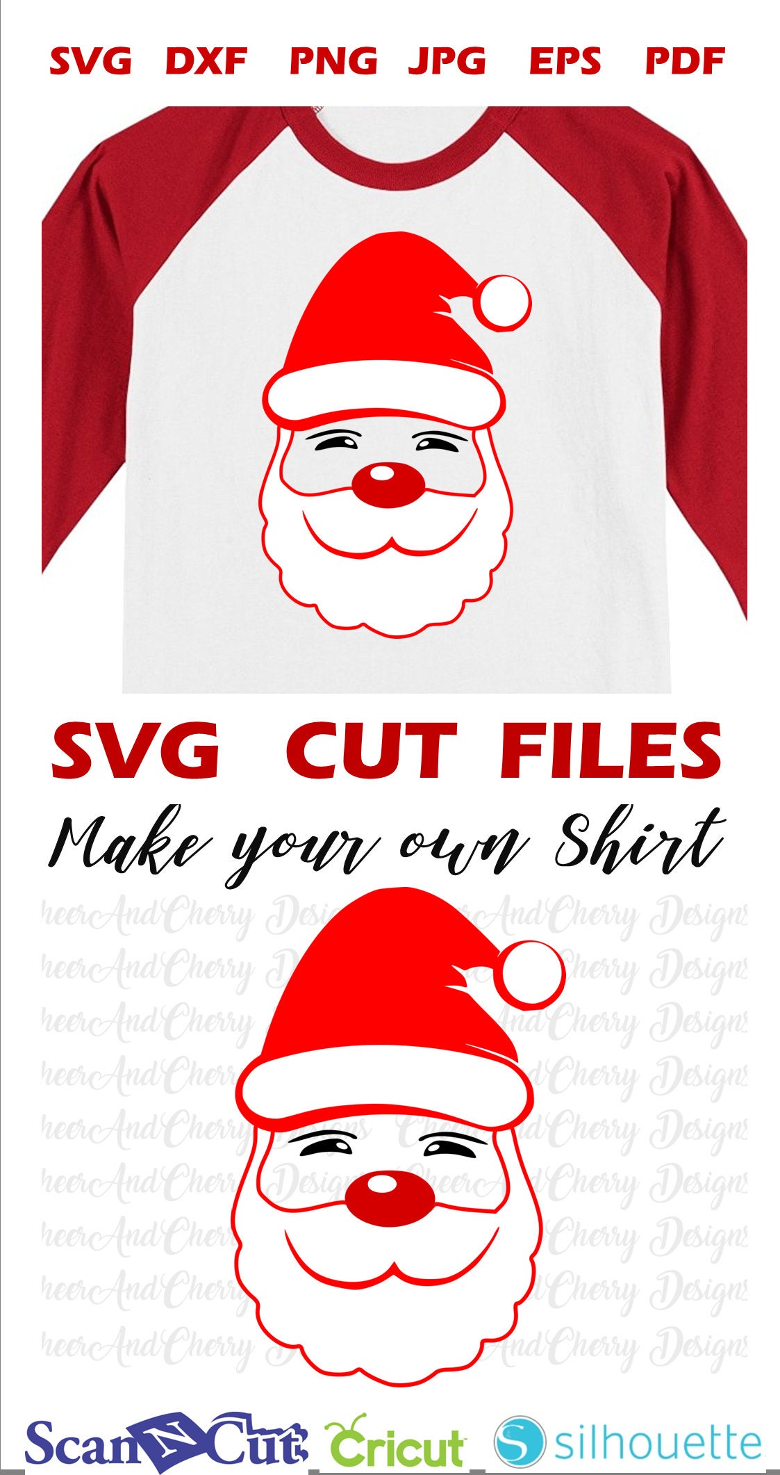 Santa Face Svg Christmas SVG for Christmas Shirt SVG Vector | Etsy
