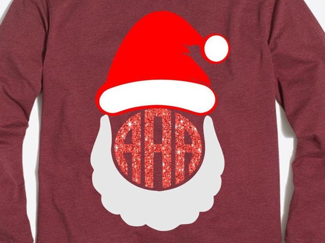 Santa Face Svg Christmas Monogram SVG Santa Svg for Cricut - Etsy