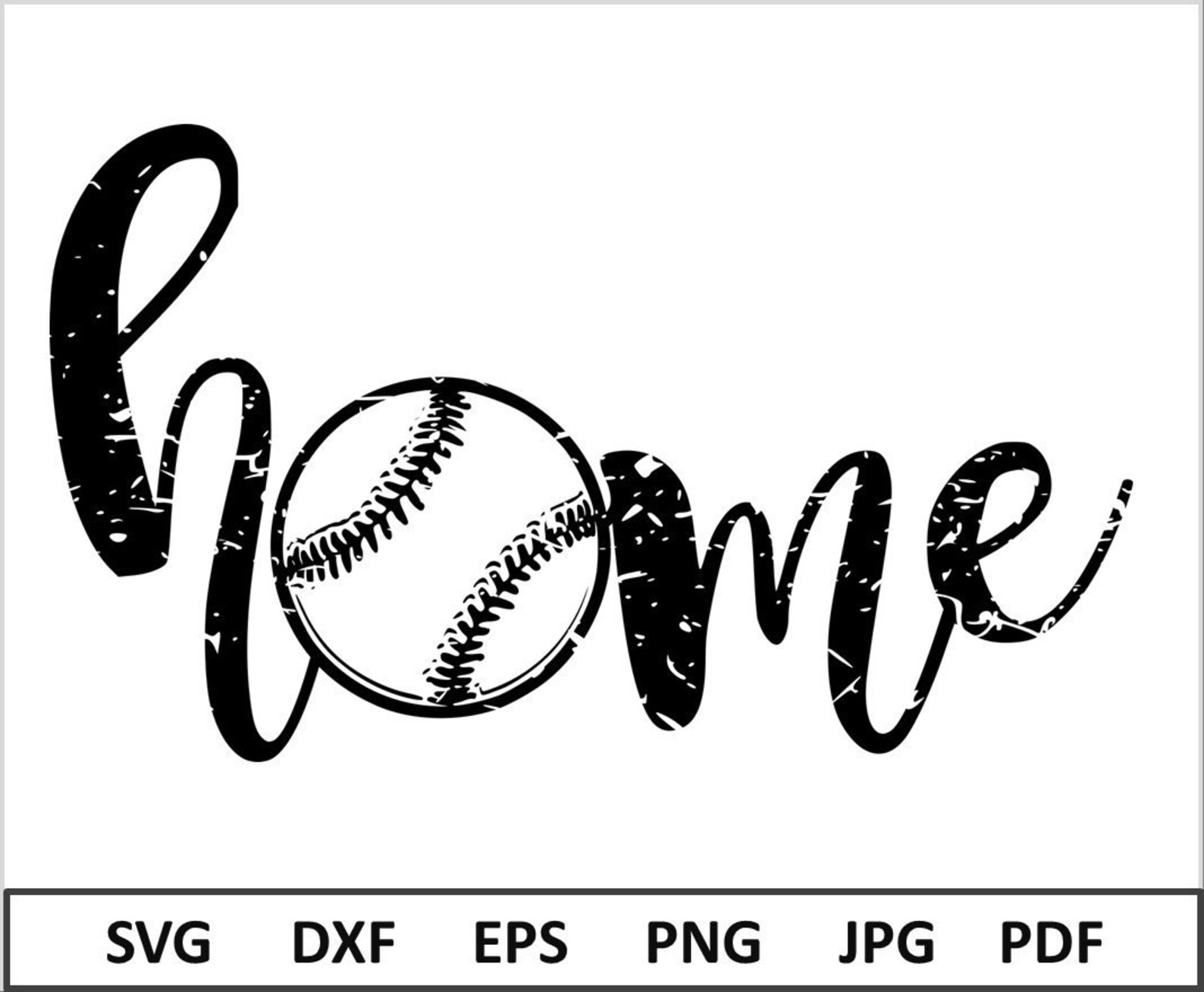 Baseball Home Svg Distressed Baseball Svg File for Cricut - Etsy