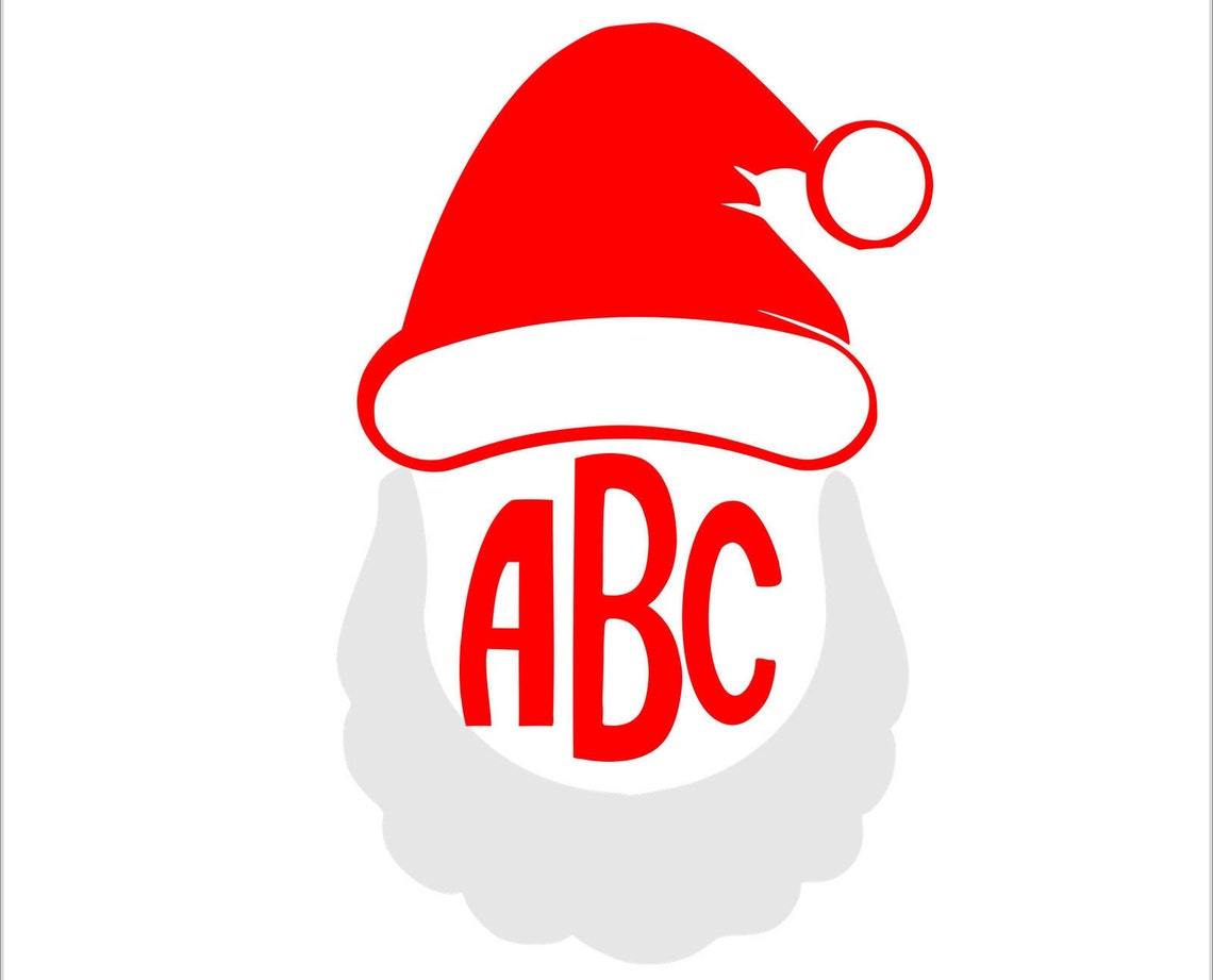 Santa Face Svg Christmas Monogram SVG Santa Svg for Cricut | Etsy