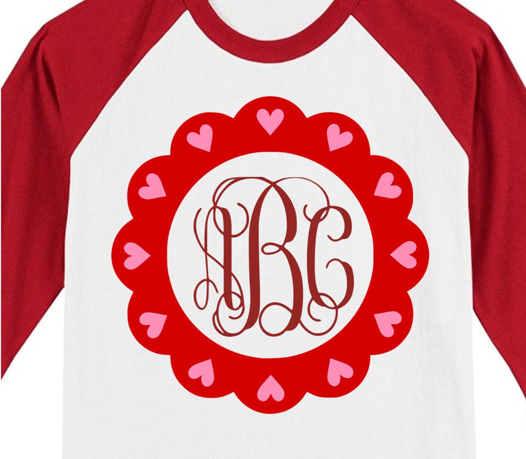 Valentine SVG Monogram Heart Monogram Svg Files for Cricut Valentines ...
