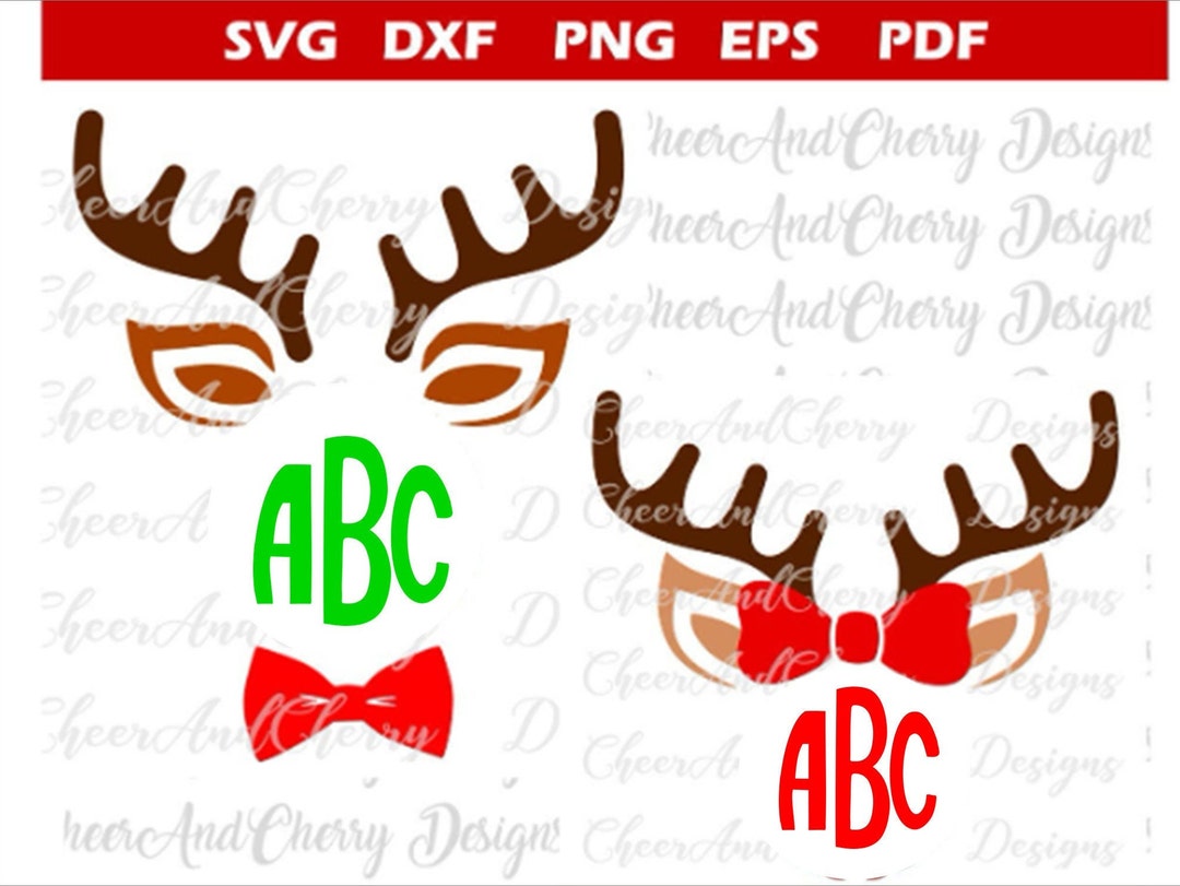 Reindeer Monogram Svg for Boy and Girl, Christmas SVG for Cricut ...