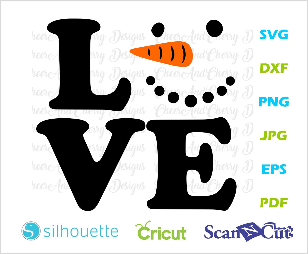 Love Snowman Face SVG Snowman Svg File for Cricut Silhouette - Etsy