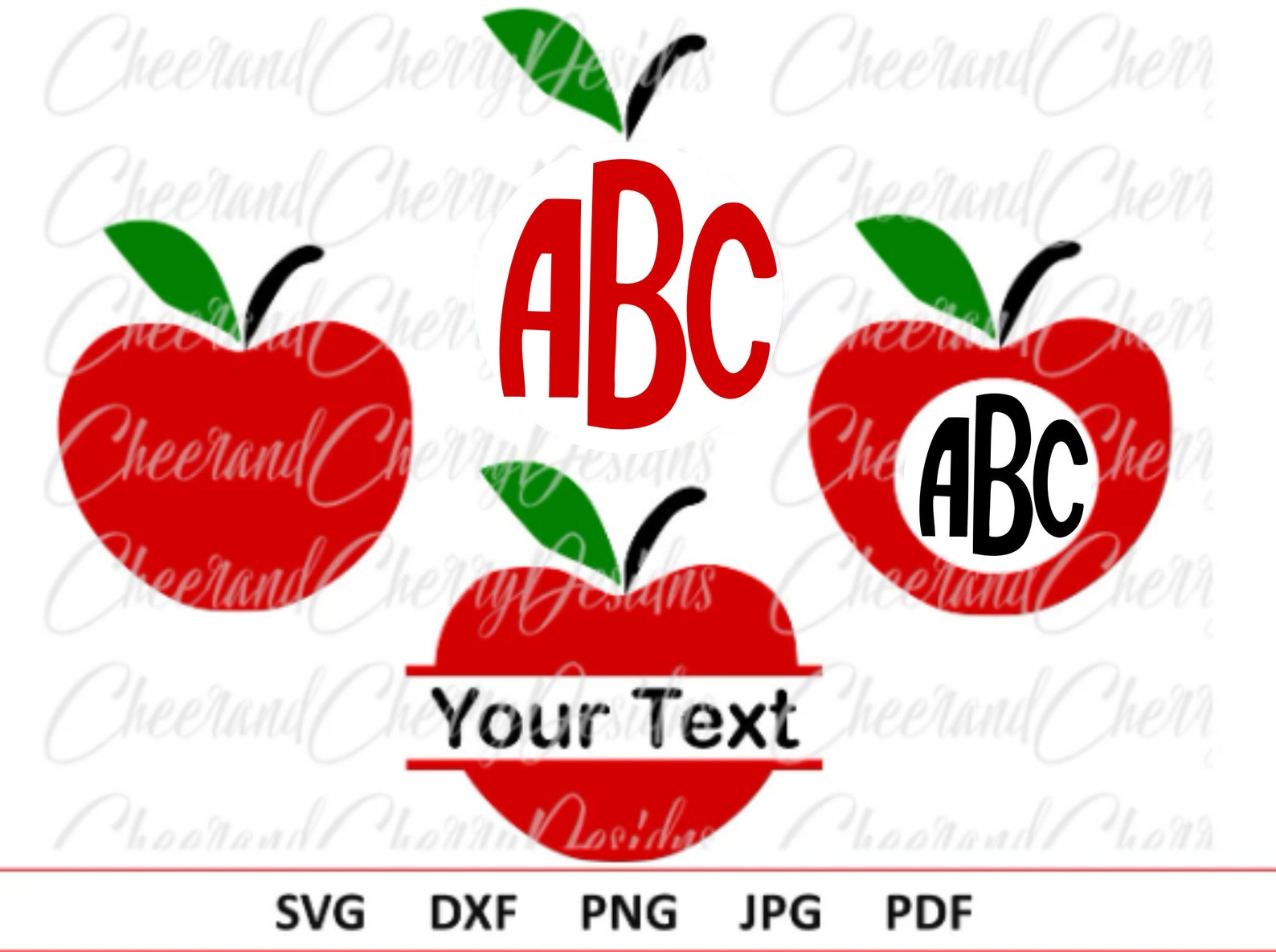 Apple Monogram Svg Red Apple SVG for Teachers Svg School | Etsy
