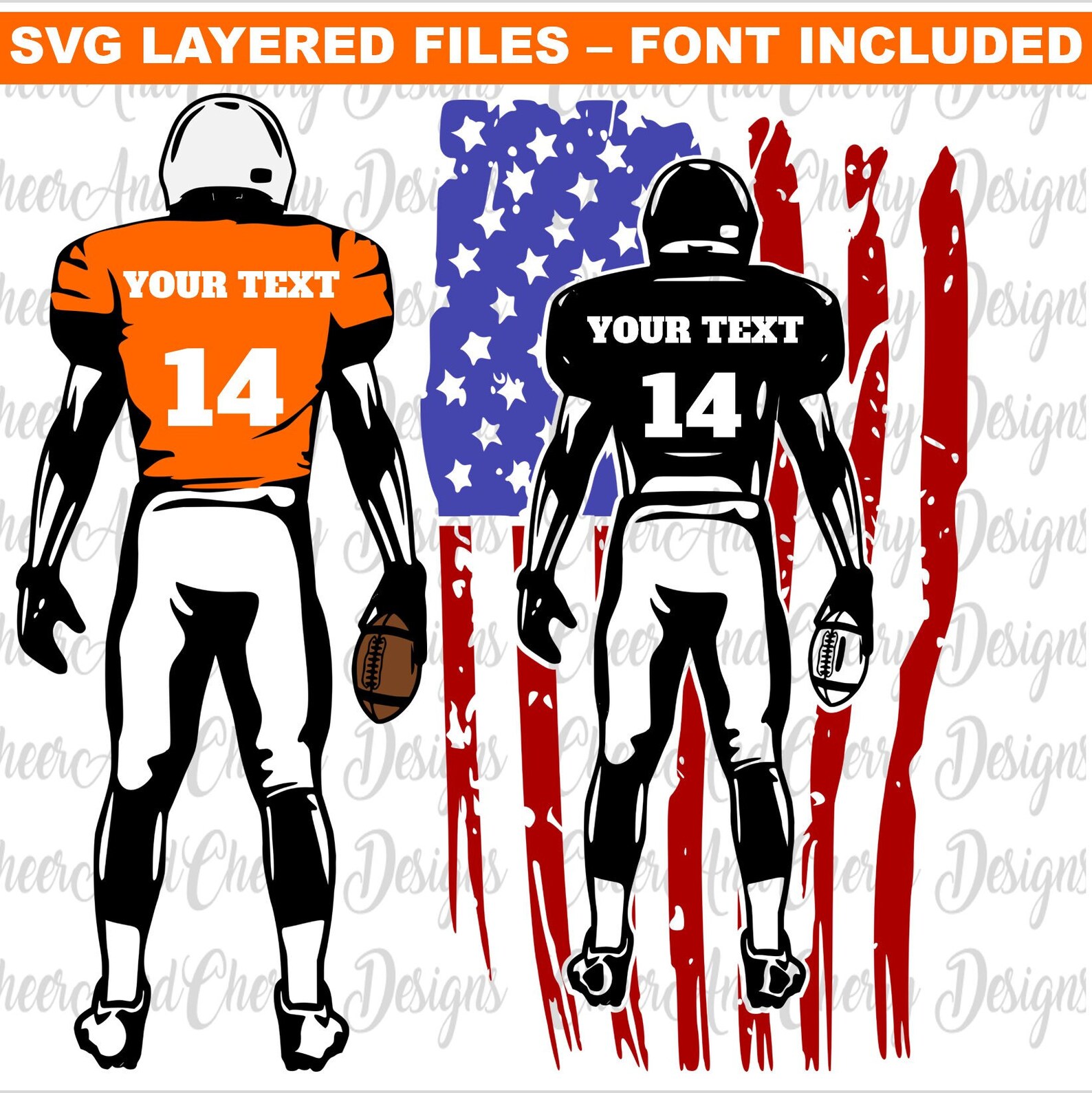 Custom Football Player SVG PNG Bundle 8 Designs Football Svg Files ...